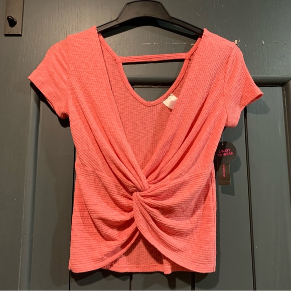 No Boundaries | Tops | No Boundaries Pink Twist Top Nwt 2 Ways To Wear ...